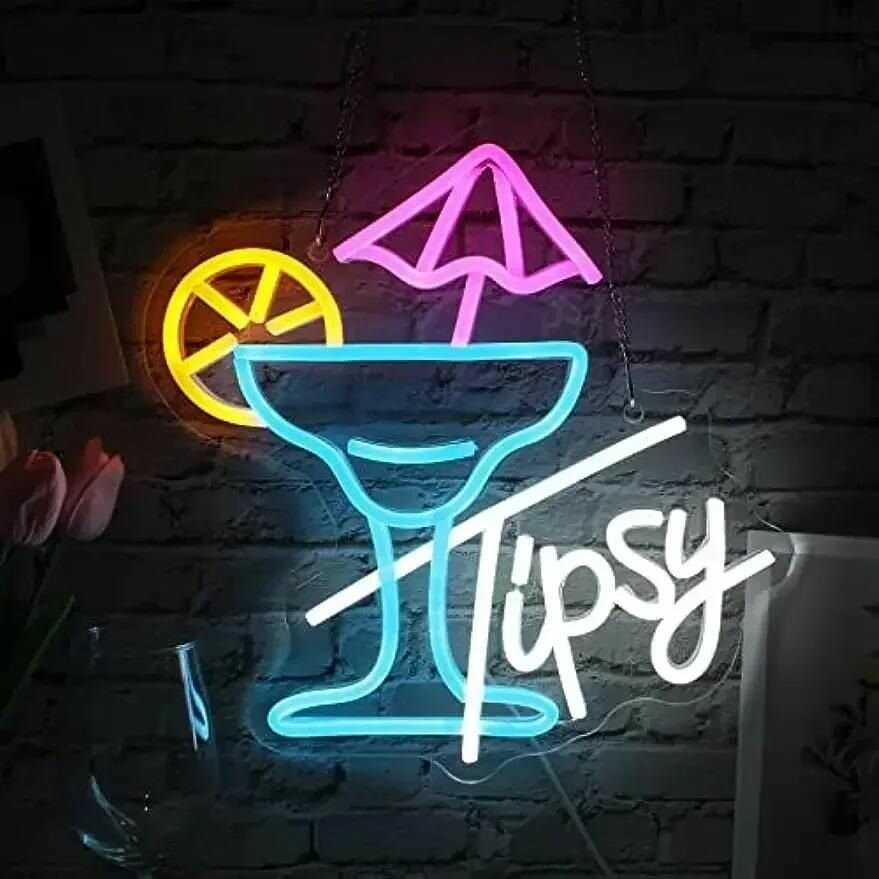 Tipsy Cocktail Декор Неоновой Вывески 32смx31см