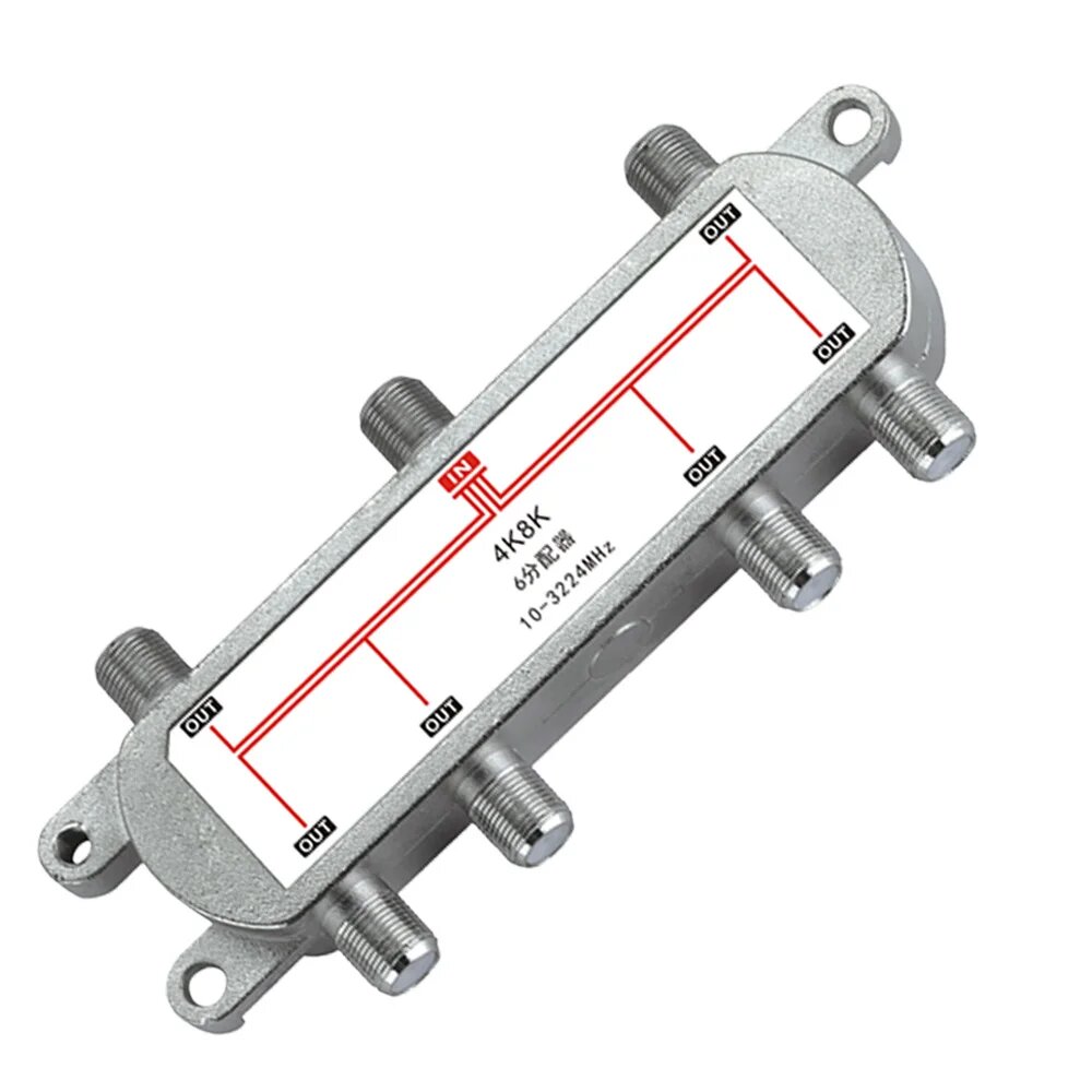 Горячий 10-3224 МГц 6-канальный кабель спутниковой антенны, разветвитель ТВ-сигнала, распределитель для SATV/CATV 4K8K спутникового ресивера для SATV/CATV