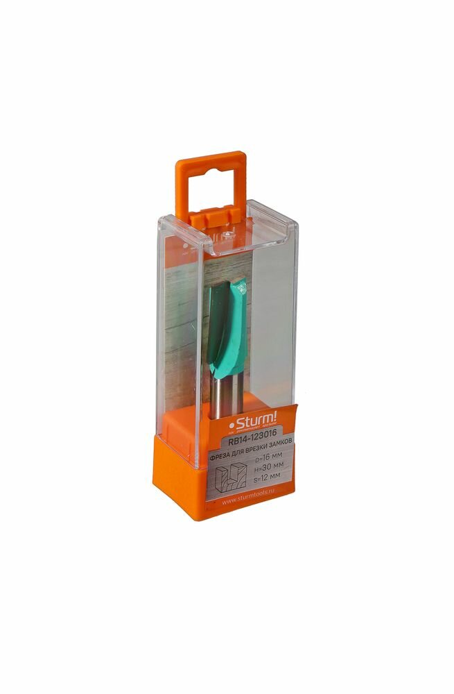 RB14-123016 Фреза пазовая для врезки замков DxHxL 16x30x68 мм, хв.12 Sturm!