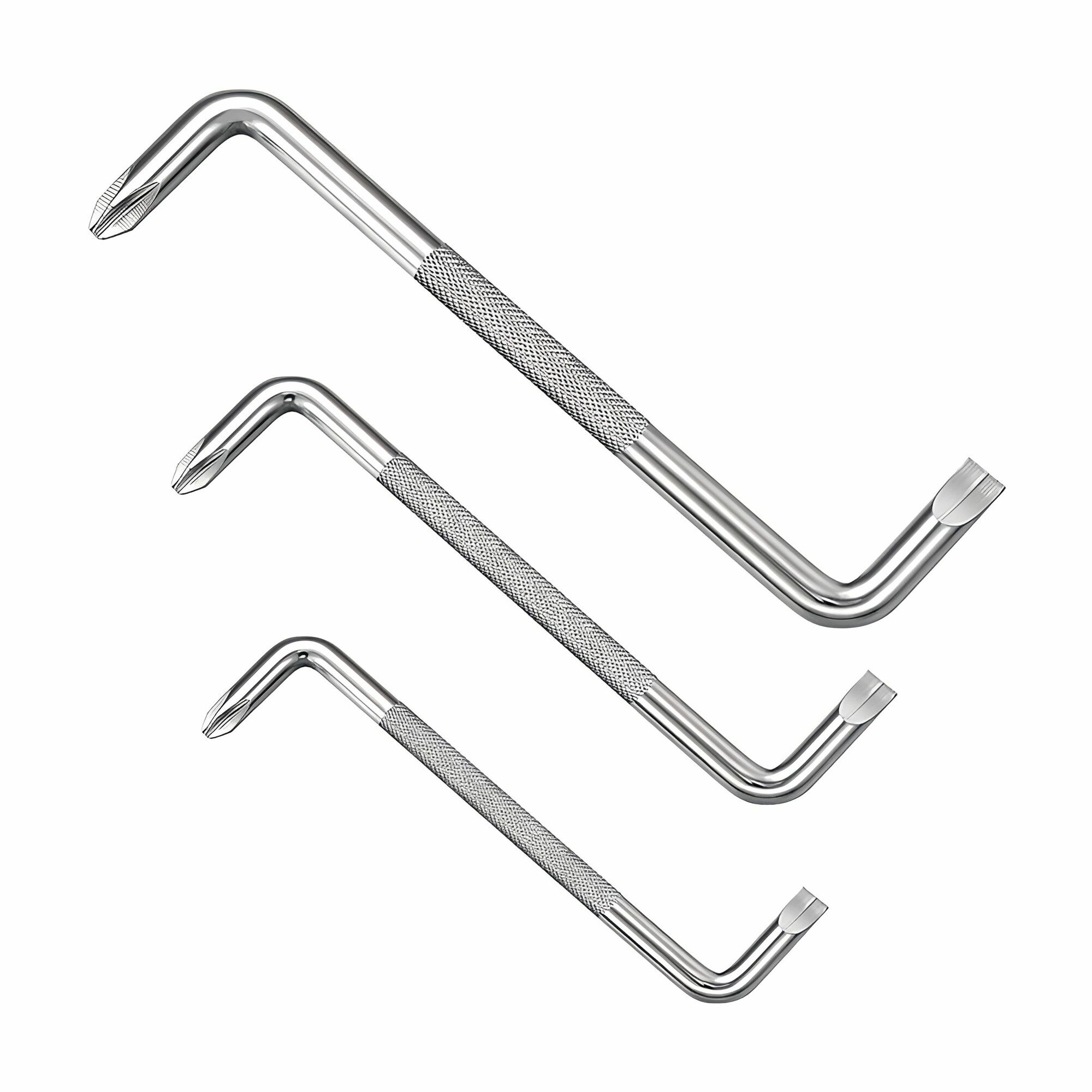 Набор Изогнутых Отвёрток 3 Пcs Серебристый 14 4X7 4Cm