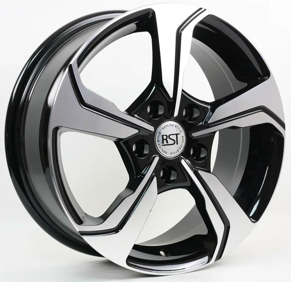 Диск автомобильный литой RST R026 16x6.5 5x114.3 et45 dia60.1 Чёрный с полированной лицевой частью