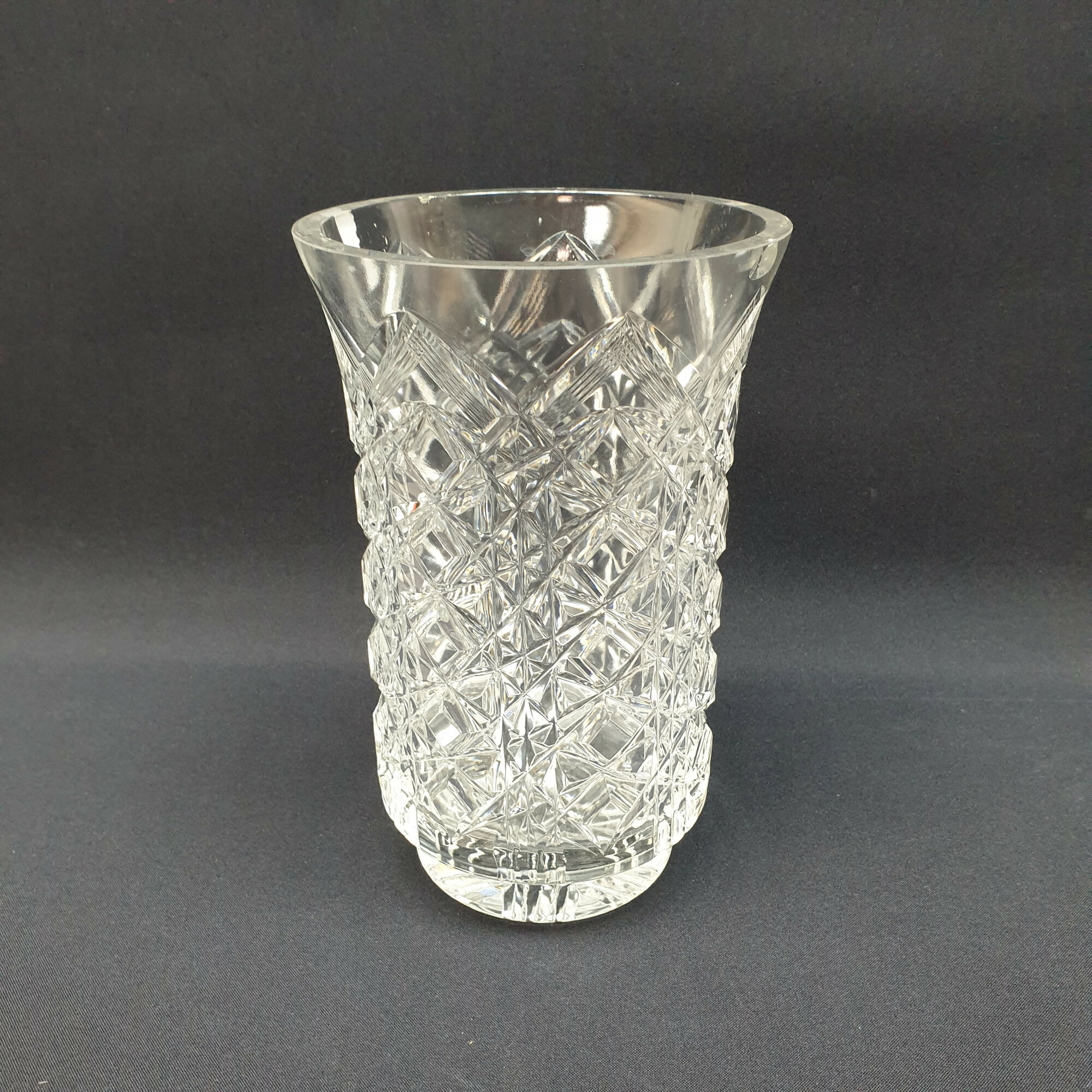 Винтажная ваза, хрусталь, высота 23 см, скол, винтаж СССР