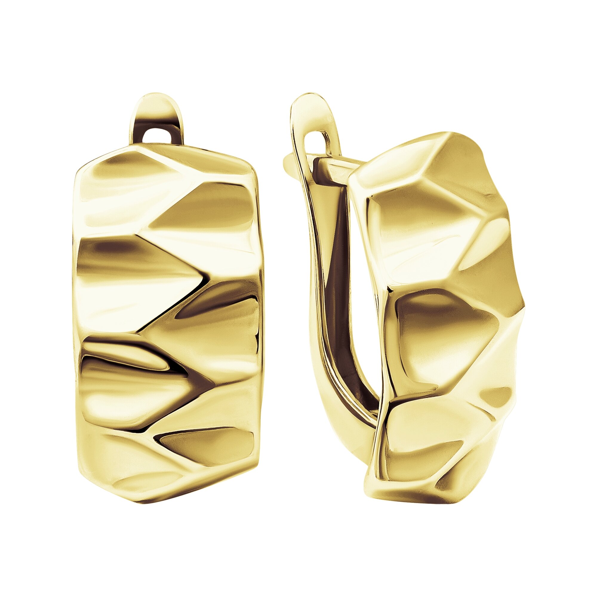 Серьги, серебро, 925 проба, золочение