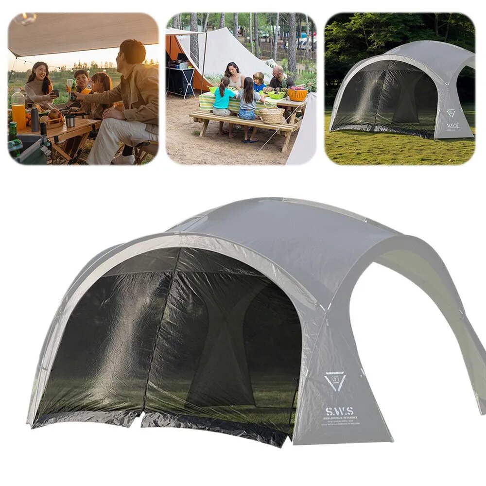 Шатер кемпинговый полубочка черный 410x410x230см из оксфорда с защитой от влаги