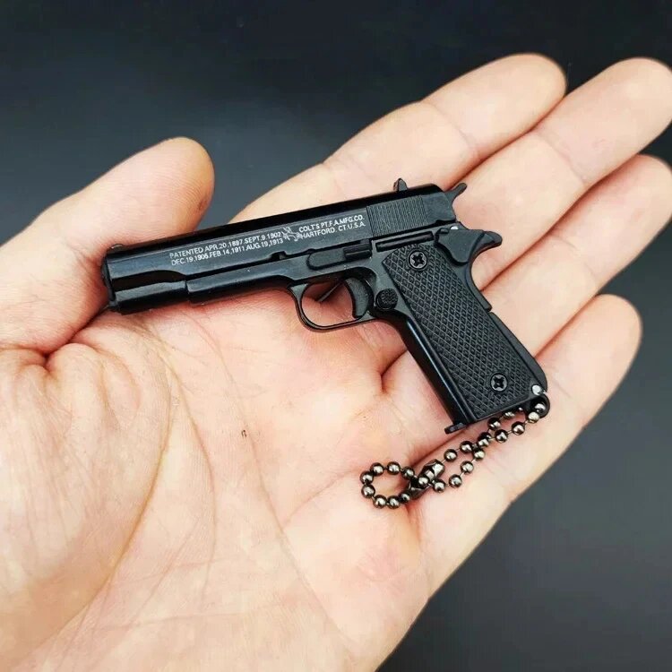 Брелок-пистолет M1911 черный, металлический