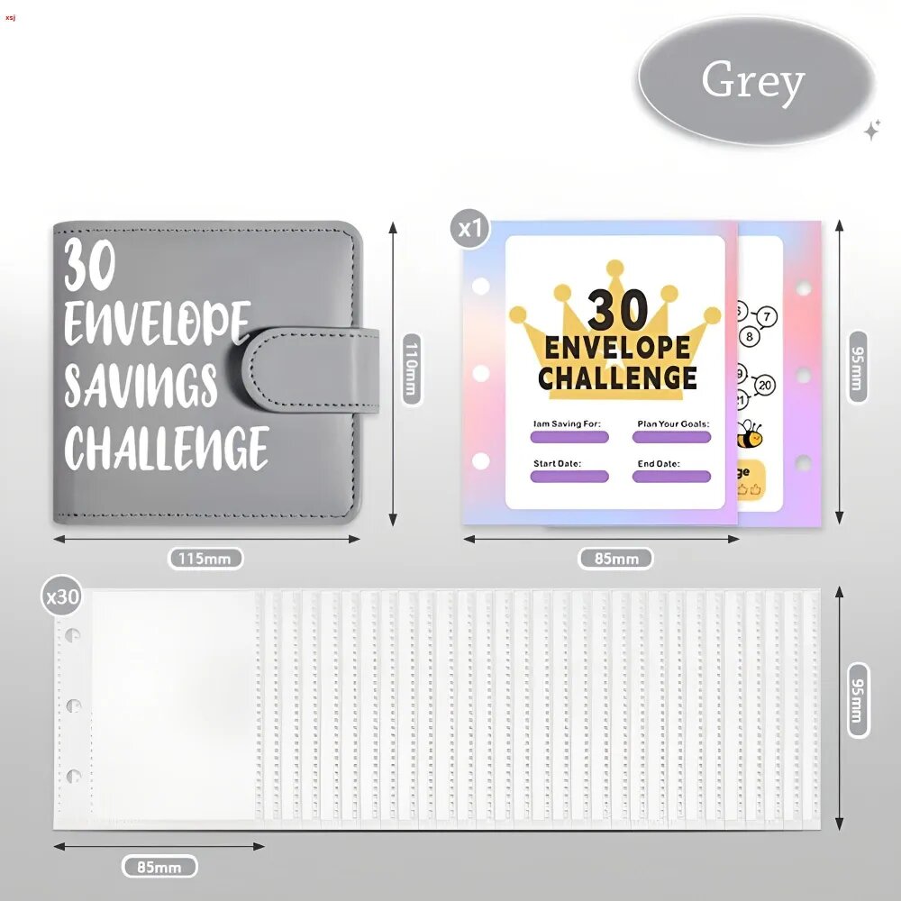 Бумага для заметок Книга Challeng для экономии денег ПУ 115*110 мм 8 цветов