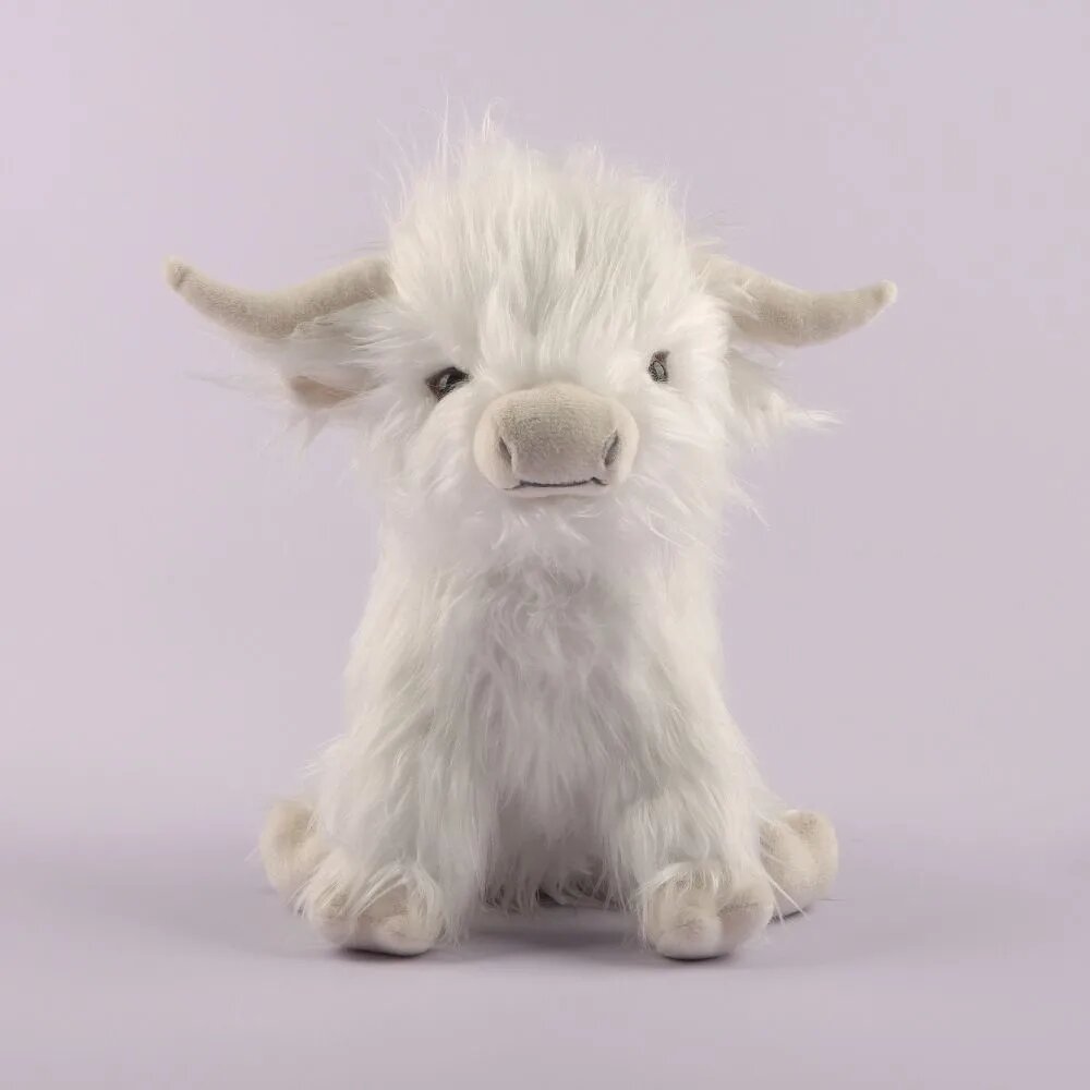 Мягкая игрушка Белый бык - плюшевая корова для детей и взрослых, велюр, 25 см
