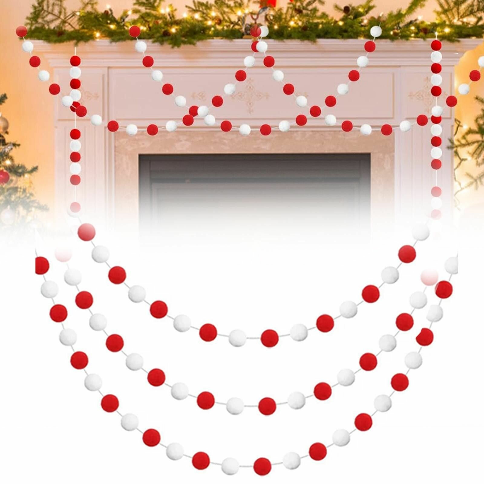 День святого валентина украшения: гирлянда из войлочных помпонов