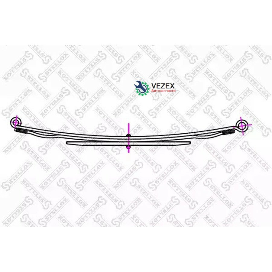 STELLOX 1200004SX рессора задн! 61 275 06\ Ford Transit 80/100/120S SWB H/D 3-лист. (2+1) 91-00