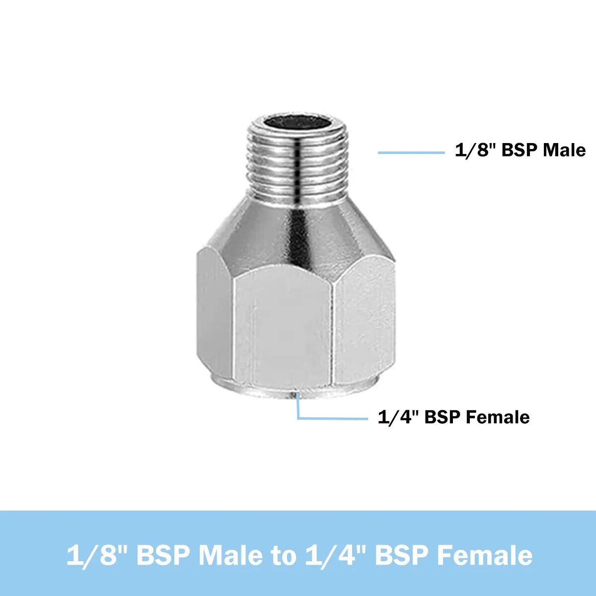Переходник 1/8" BSP Male to 1/4" BSP Female, AB-A3