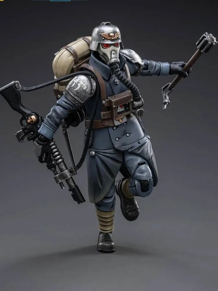Подвижная фигурка JOYTOY Strife1/18 Action Figures Astra Militarum Death Korps of Krieg Veteran Squad Guardsman 1/18 масштаб Ветеран Криг Гвардеец