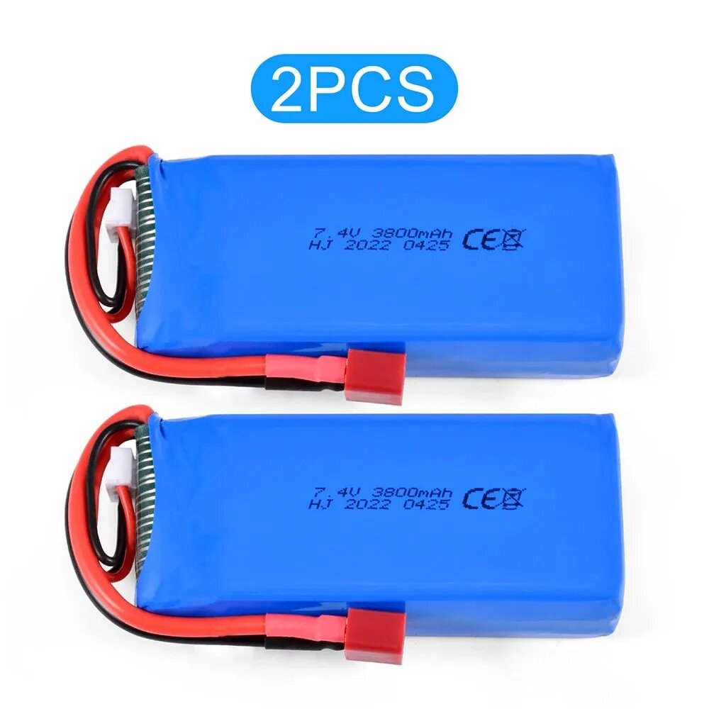 Wltoys 144001 - аккумулятор 2S 7.4V 3800mAh LiPo для моделей 1/14 1/10. Совместим с Wltoys 144010, 12428, 124019, 124018. Надежное питание, апгрейд и замена.