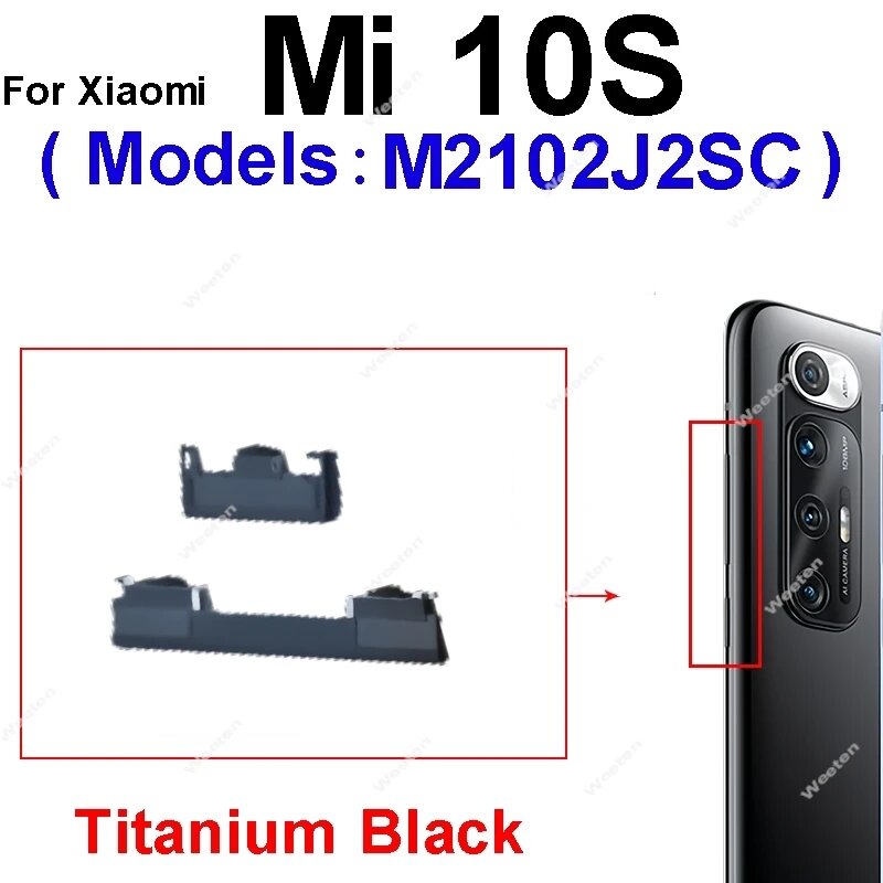 Кнопка громкости и питания для Xiaomi Mi 10S (M2102J2SC), черный