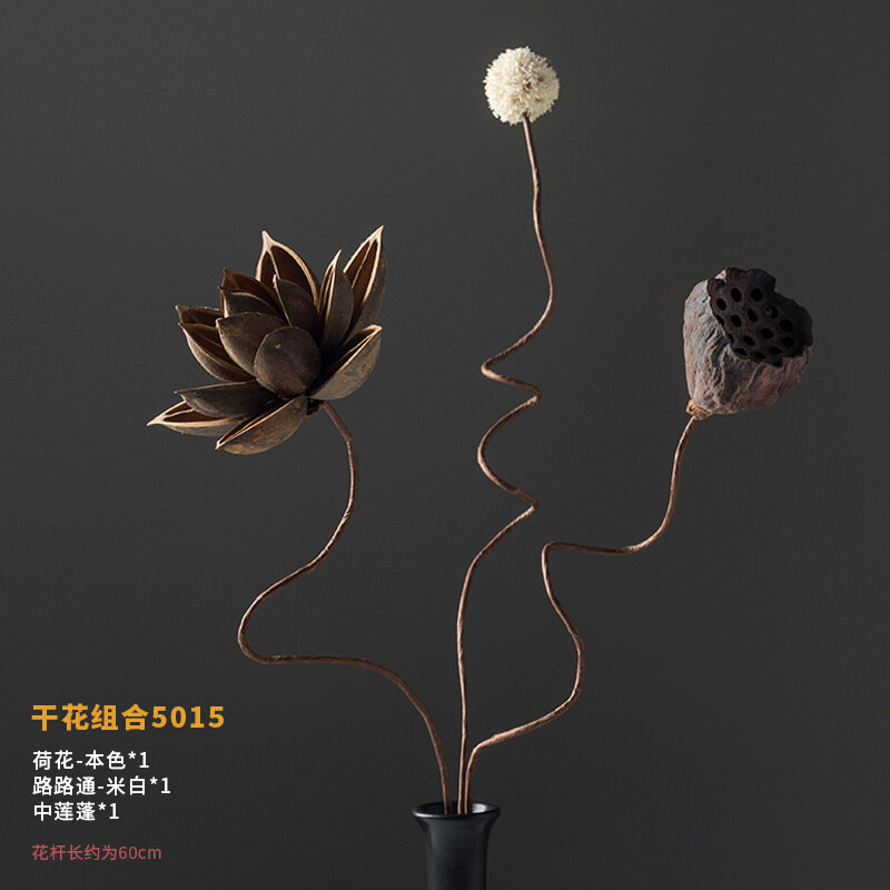 Букет из сухих цветов, декоративные украшения из настоящих цветов, лотос, высушенные на воздухе коробочки лотоса, натуральный корень лотоса, цветочная композиция в стиле дзен, украшение гостиной в китайском стиле.