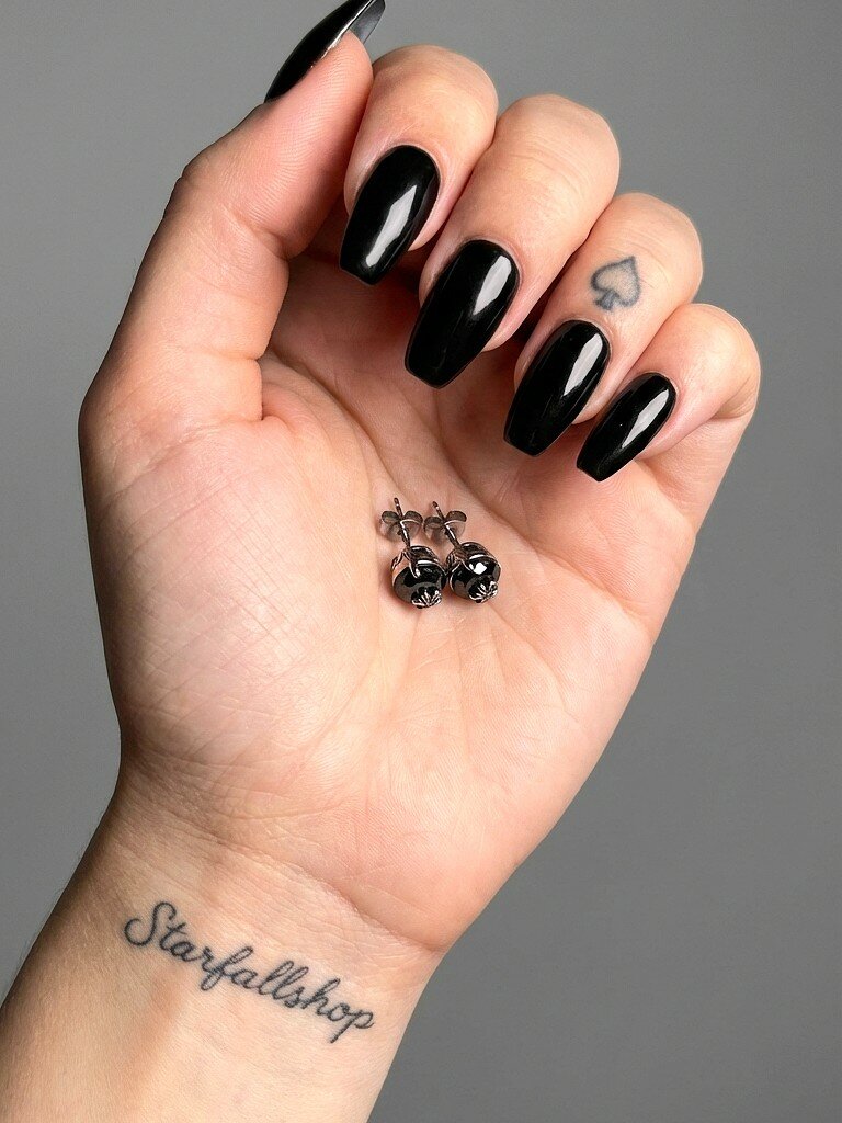 Серьги пусеты, фианит