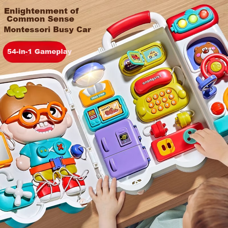 AoZhiJia интерактивная игровая доска для детей 1-3 лет с многогранной ручной барабаном Цвет：Подарочная упаковка 54