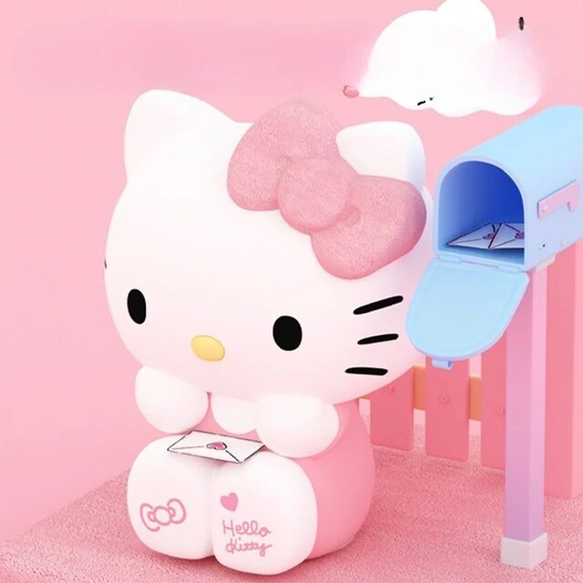 Милый ночник из мультяшной серии Sanrio, розовый Hello Kitty, перезаряжаемый через USB фонарик My Melody, фиолетовый светодиодный фонарик Kuromi.