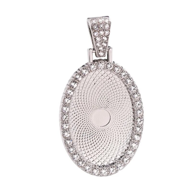 Пустые овальные основы для подвесок Juya 20x30/28x38 мм, 3 шт. inner size 28x38mm, Rhodium plated