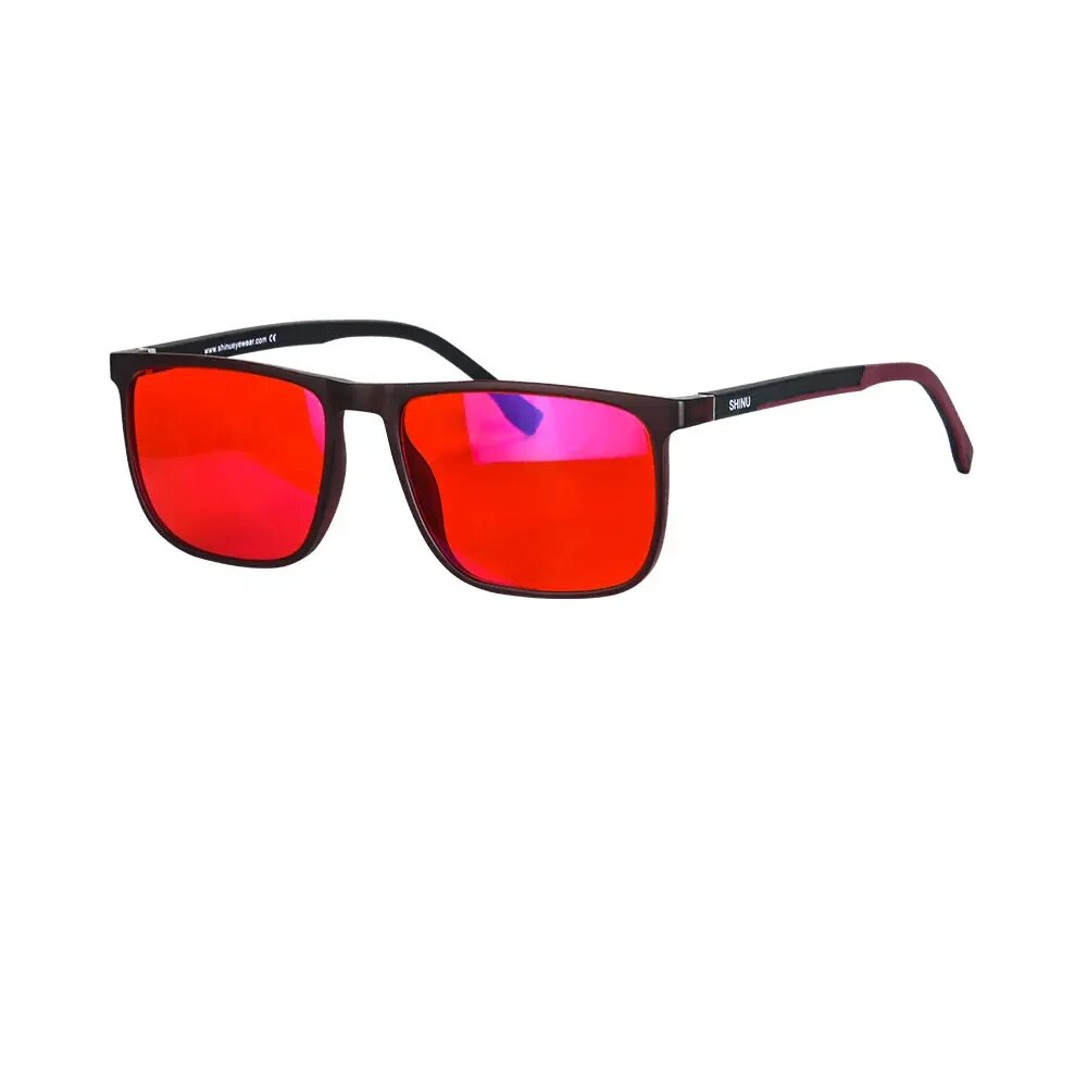 SHINU очки солнцезащитные мужские, красные линзы, SH078 C1 RED