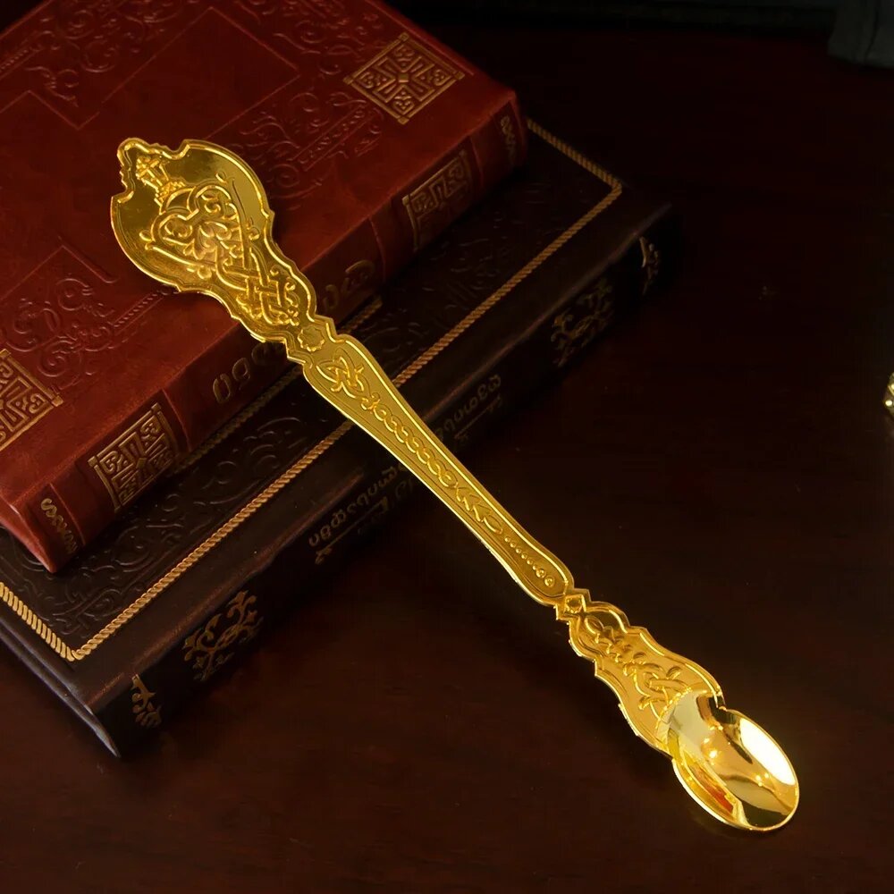 Позолоченный набор тарелка ложка Святой Грааль Spoon Gold