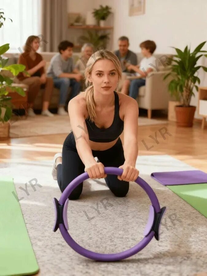 Упругий обруч для йоги и пилатеса, гимнастический эспандер для всего тела, тренировки гибкости и осанки, домашний фитнес, 1 шт