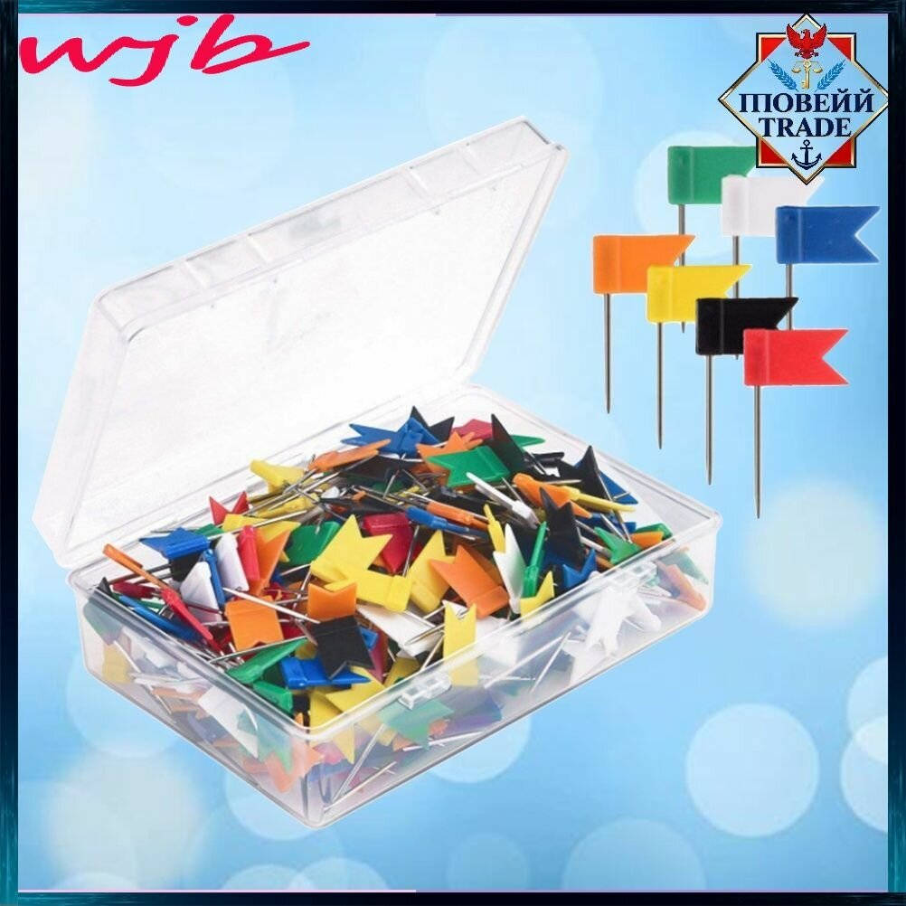 Набор Из 100 Флажков С Металлическими Подставками Для Отметок На Географических Картах И Плакатах