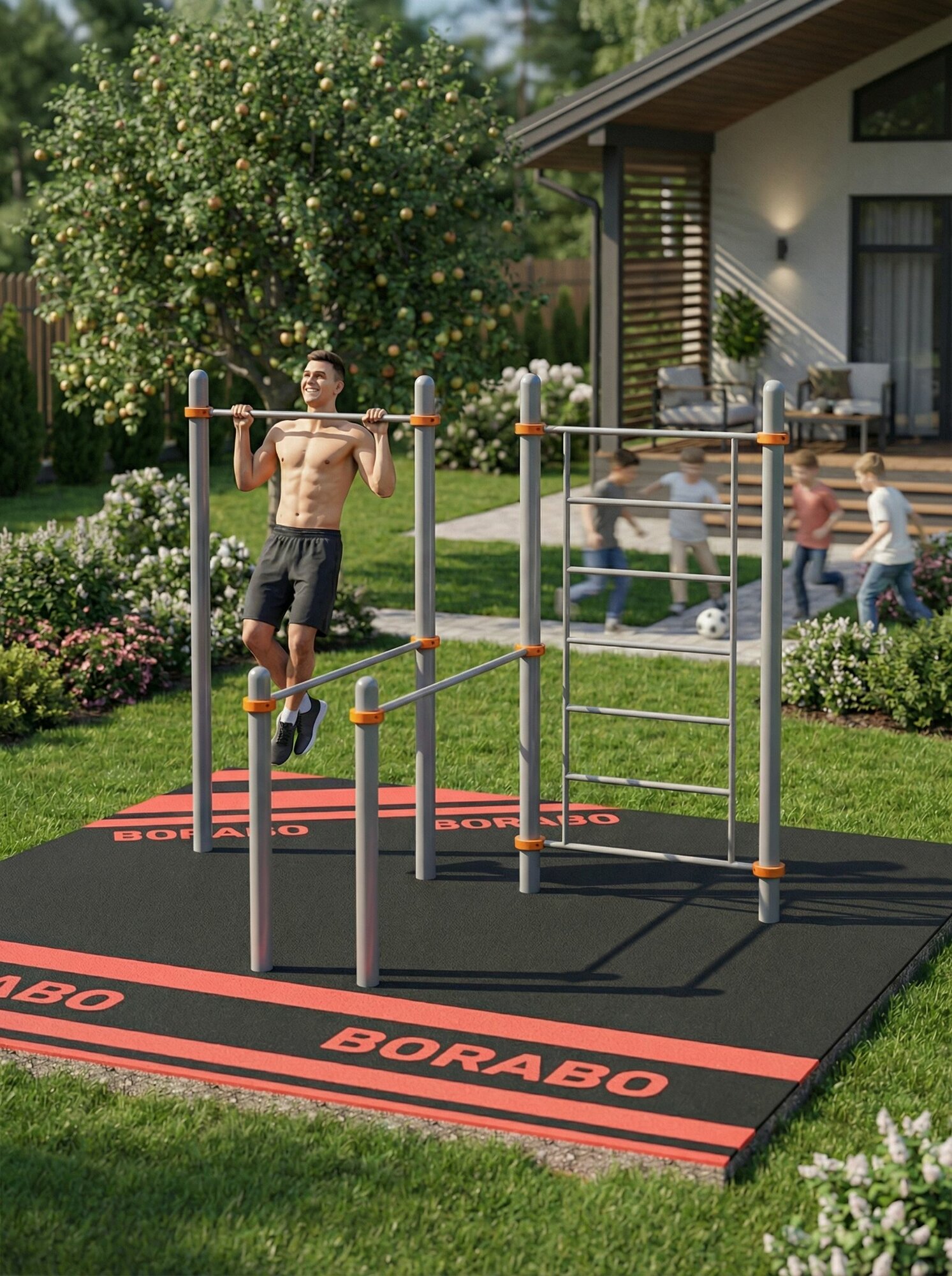 Спортивный комплекс уличный: турник, шведская стенка, брусья BW-30