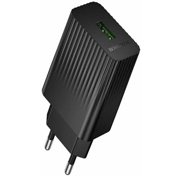 Адаптер питания USB-C 3.0А Hoco CS72A Midnight Black PD 30W GaN быстрая зарядка - черный