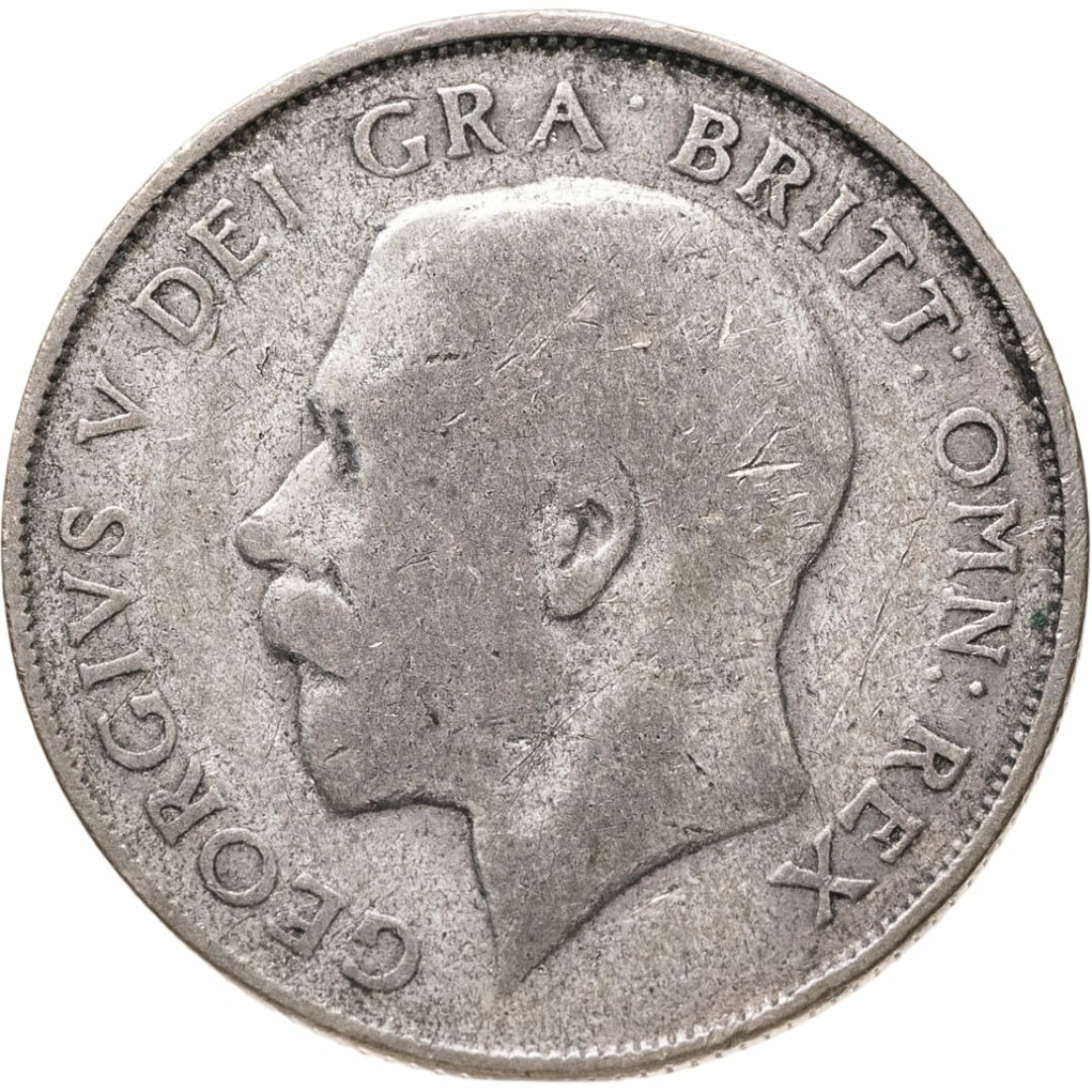 Великобритания 1 шиллинг 1925, Серебро 500, в сохранности F