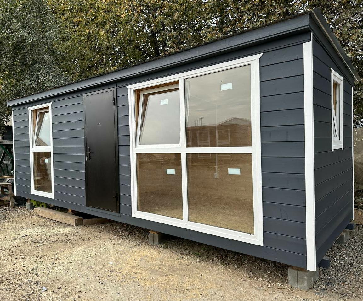 Бытовка дачная для проживания 7000х2300 с электрикой и покраской под ключ