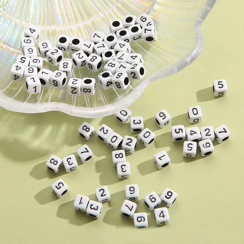 Бусины-разделители с арабскими цифрами, 6 мм, 100 шт./партия