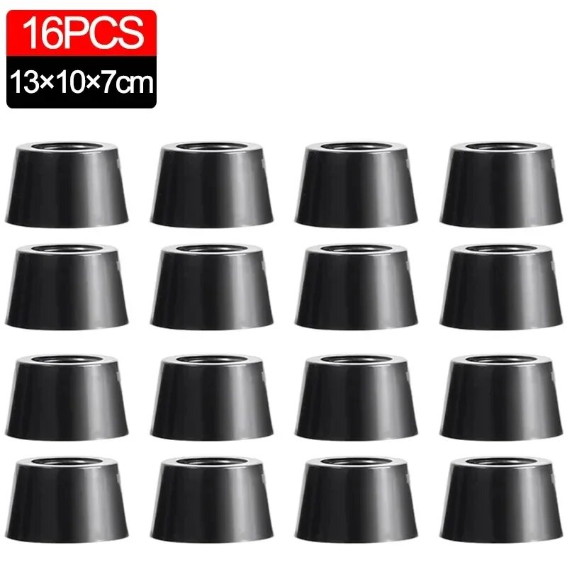 Черные резиновые ножки для стула, защита для пола, нескользящие ножки для мебели, 13x10x7-16pcs