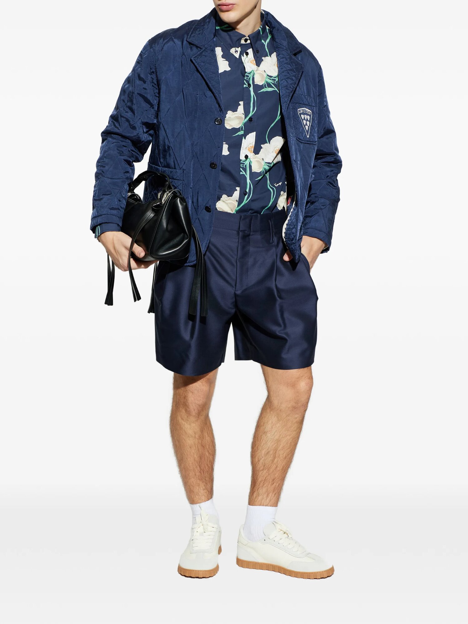 Куртка KENZO Badges quilted workwear jacket, размер S, синий — фото 1