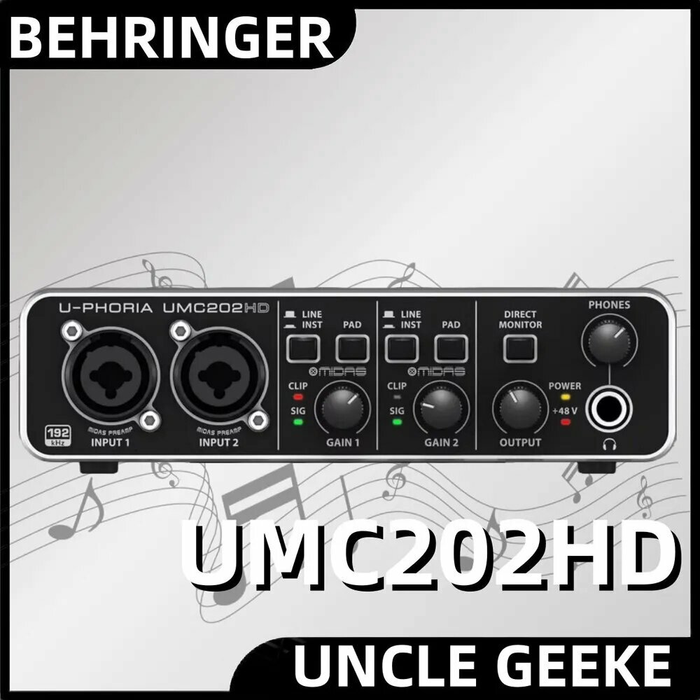 BEHRINGER UMC202HD USB аудиоинтерфейс, 2 входа/2 выхода