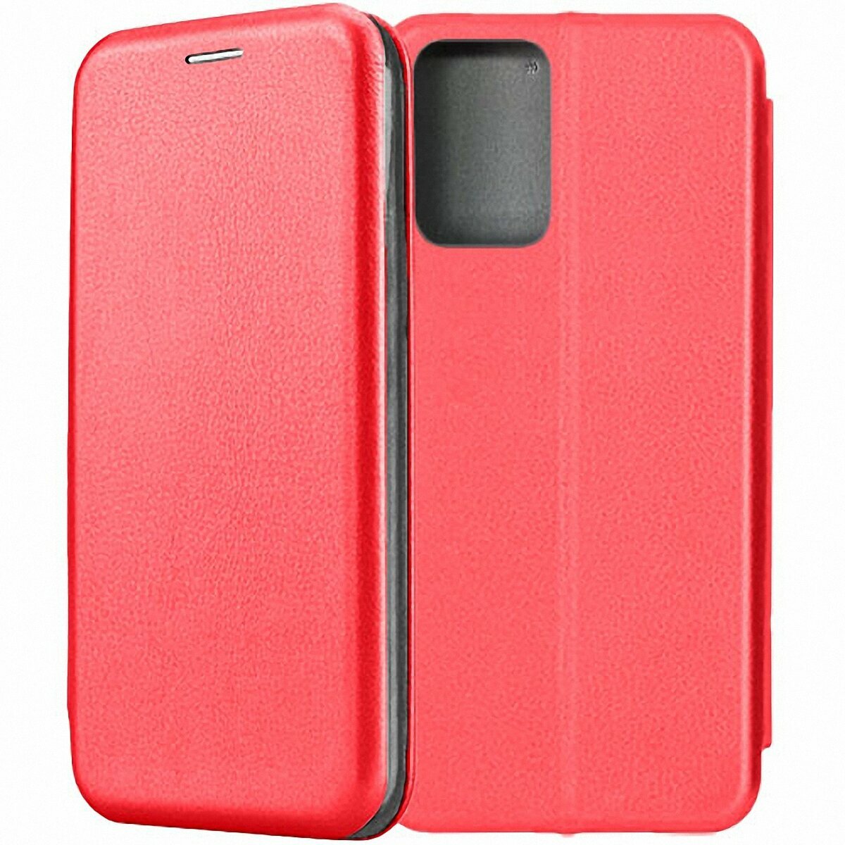 Чехол-книжка для Redmi 10 красный / подставка, отделение для карт