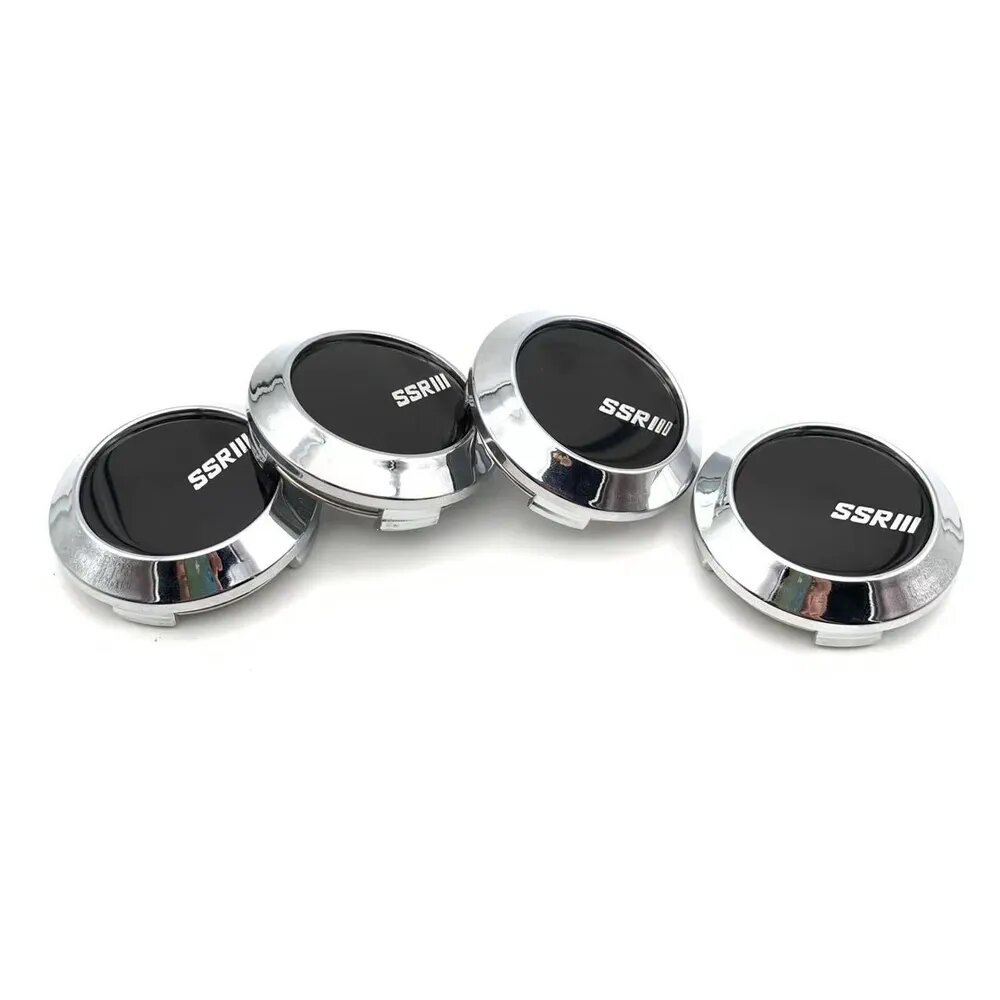 Колпак ступицы колеса SSRIII для дисков, 4 шт. Черный глянцевый, 60 мм, универсальный