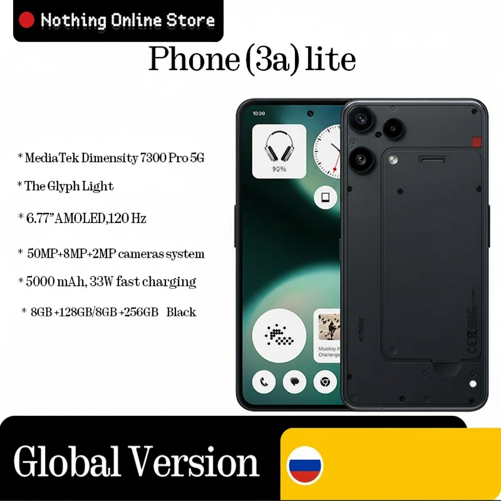 Смартфон NOTHING Phone (3a) Lite, 8/128ГБ, global