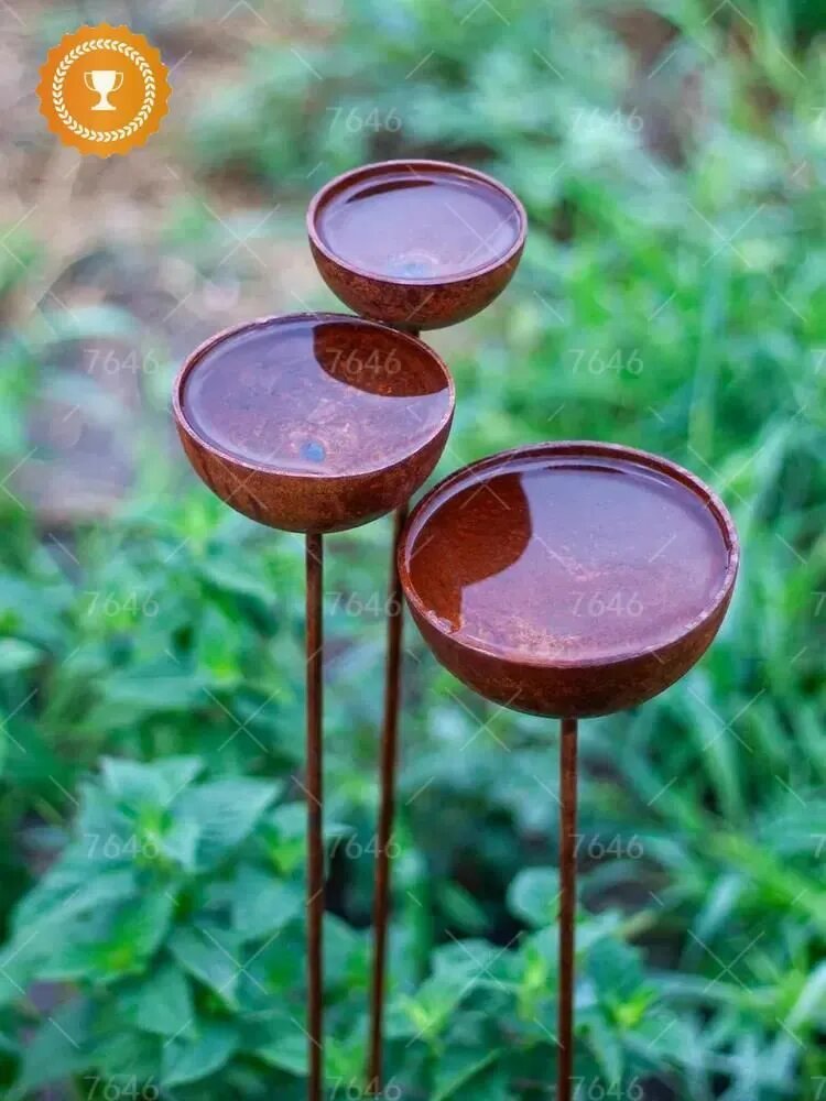 Декоративный поддон для воды из железа, коричневый, для сада и газона, 108 см, 1800 г