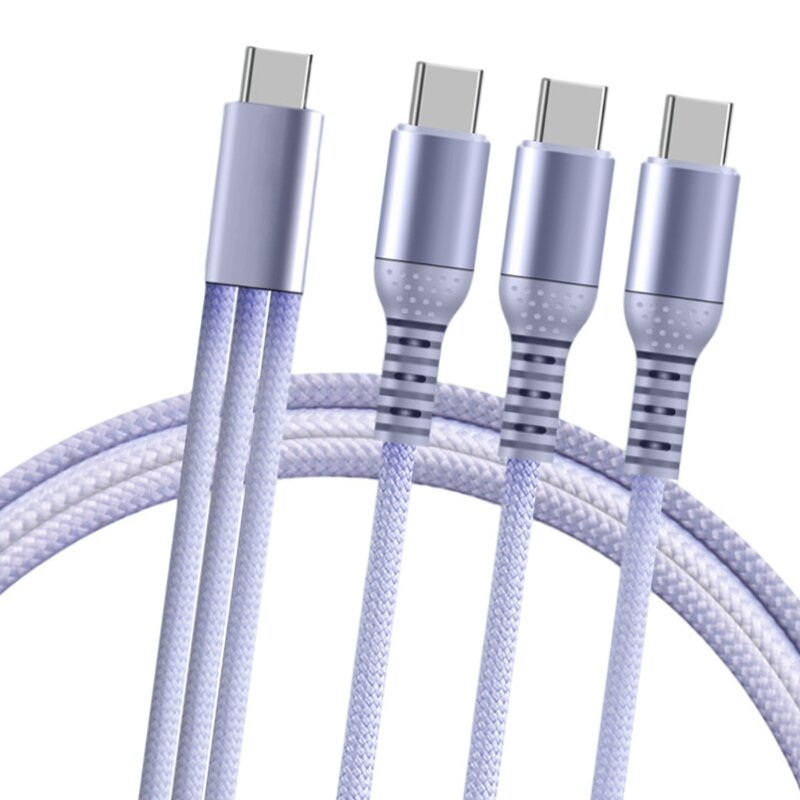 Кабель для Зарядки 3 в 1 Type C, Быстрые Зарядные Устройства с Тремя Портами, Кабель-Разветвитель 3 в 1 USB C для Телефонов, Планшетов, Игровых Устройств