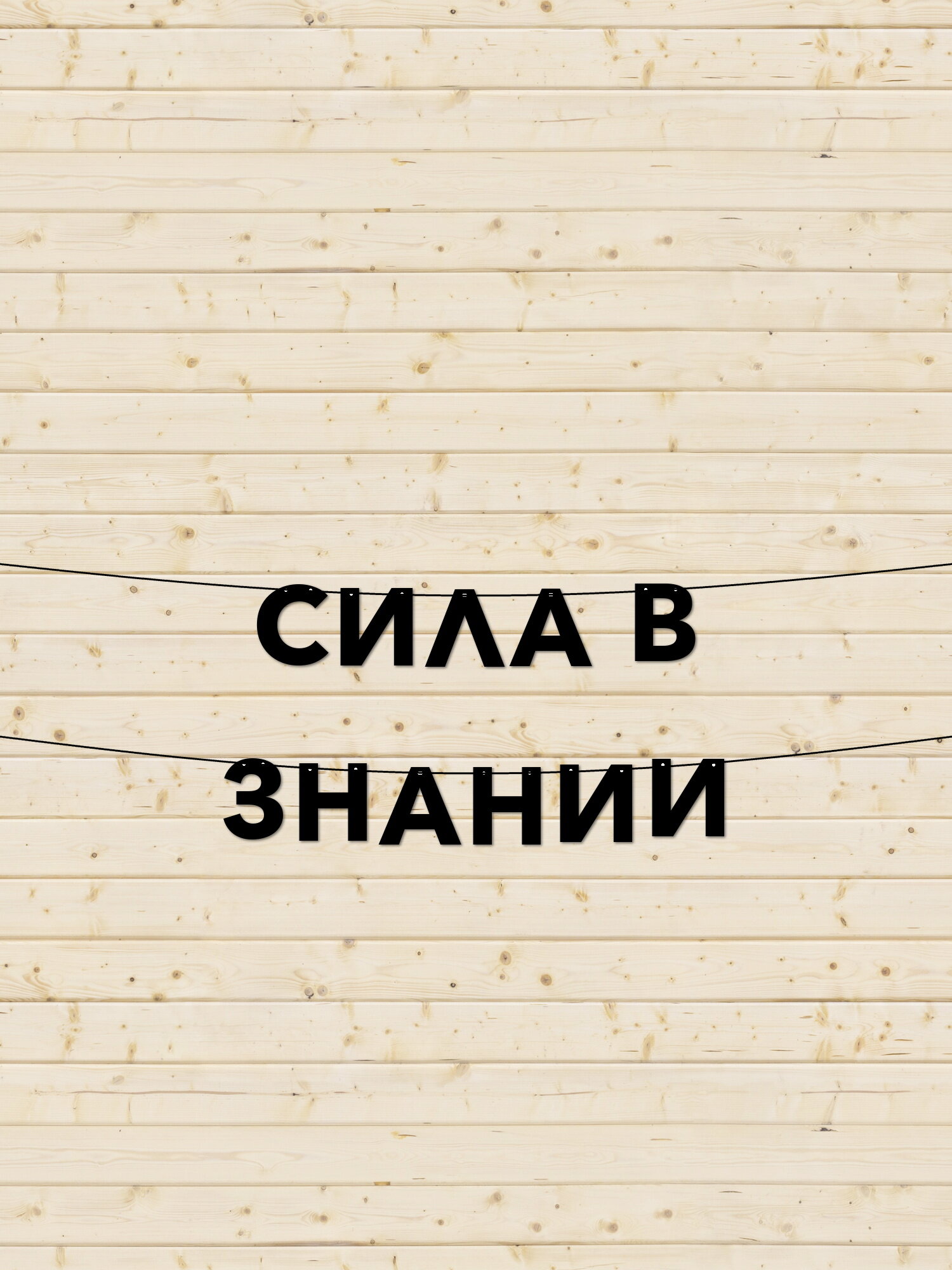 Гирлянда на стену, интерьерная гирлянда для дома Сила в знании - идеальное украшение для вечеринки, высота букв 10 см, толщина букв 1 мм, долговечный материал.