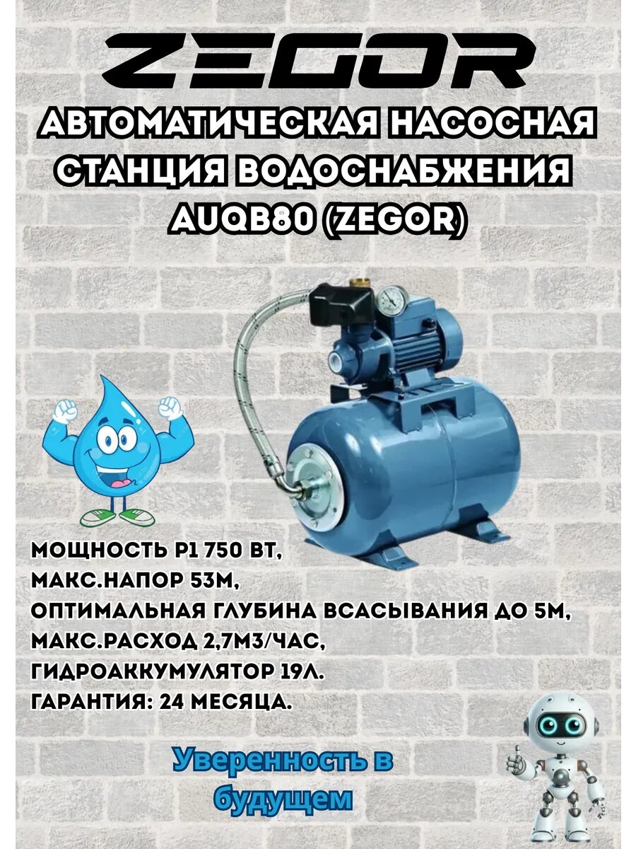 Автоматическая насосная станция водоснабжения AUQB80