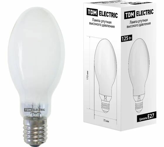 Ртутная лампа высокого давления TDM ELECTRIC ДРЛ 125 Вт Е27
