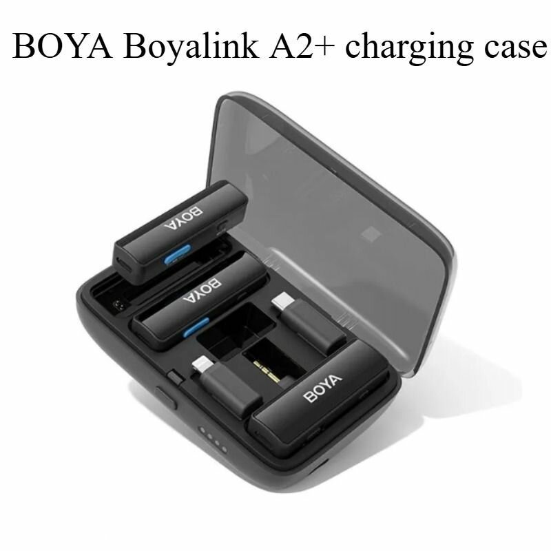 BOYA Boyalink A2+ charging case Беспроводной Петличный микрофон на лацкане для iPhone Android DSLR