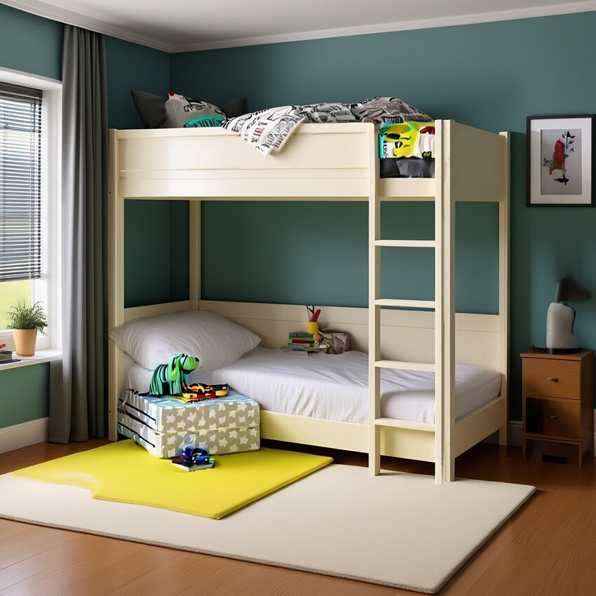 Двухъярусная кровать ЭкоМакс "НИКА", 90х190 белая, массив