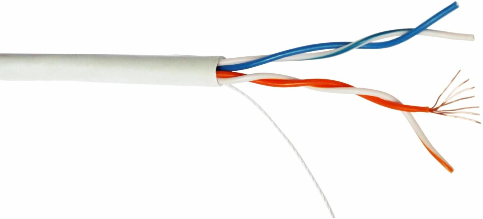 Кабель информационный Lanmaster категория 5E, UTP 2, пары, 24AWG PVC, внутренний, 305 м, белый (TWT-5EUTP2PT-WH)
