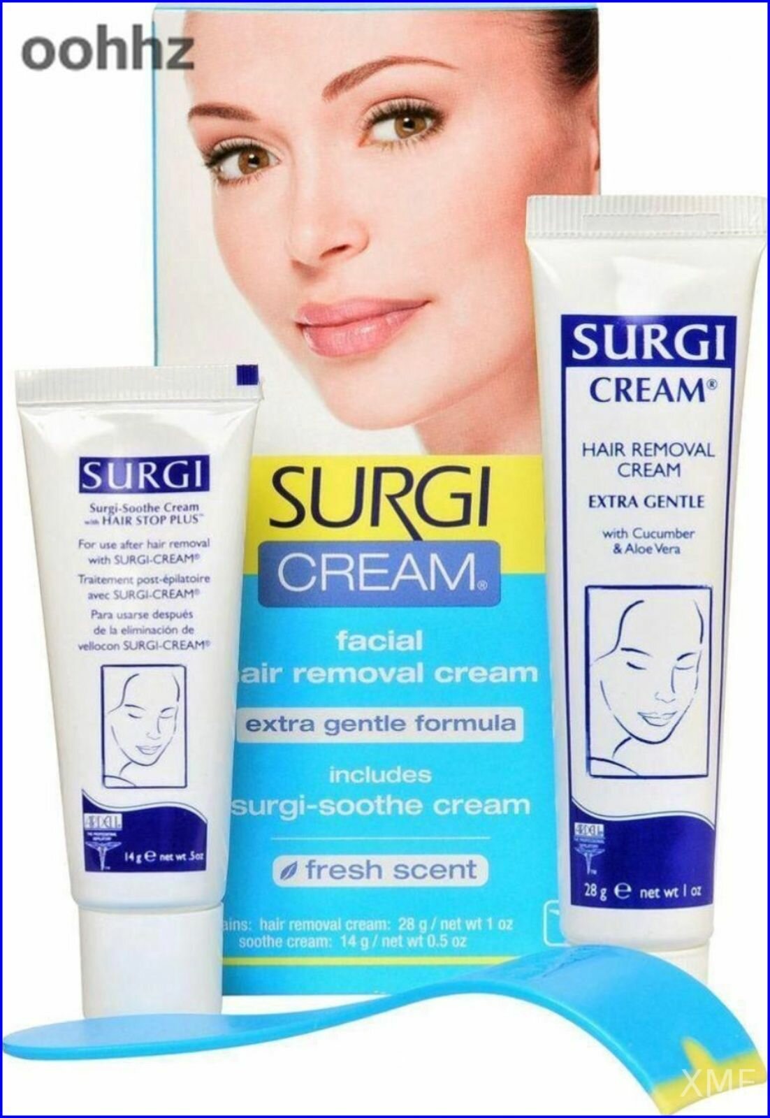 Набор Surgi Cream Extra Gentle Formula с успокаивающим кремом для деликатного удаления волос на лице, премиум