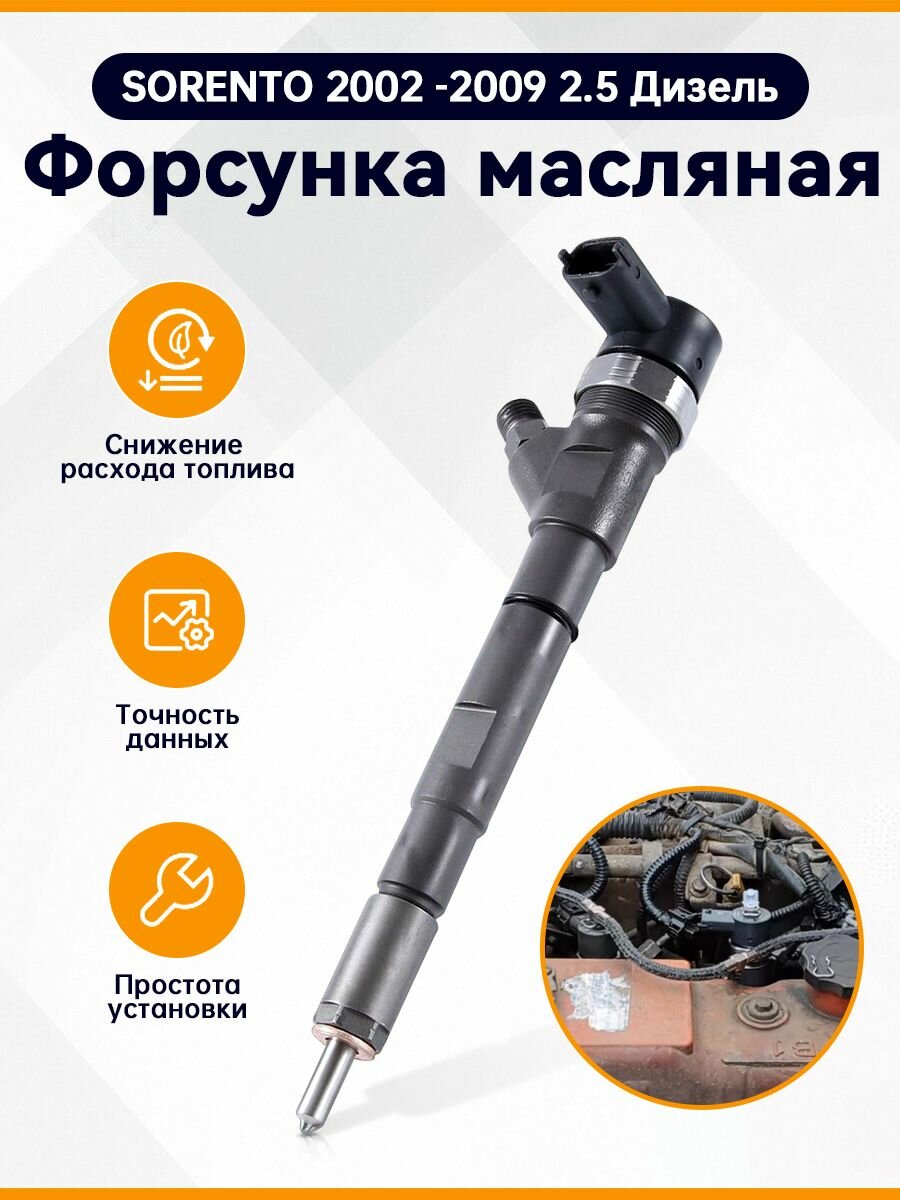 Форсунка дизельного топлива 0445110279 33800-4A000 инжектор CRDi для Hyundai H1 (Starex), Libero и KIA Sorento 2.5