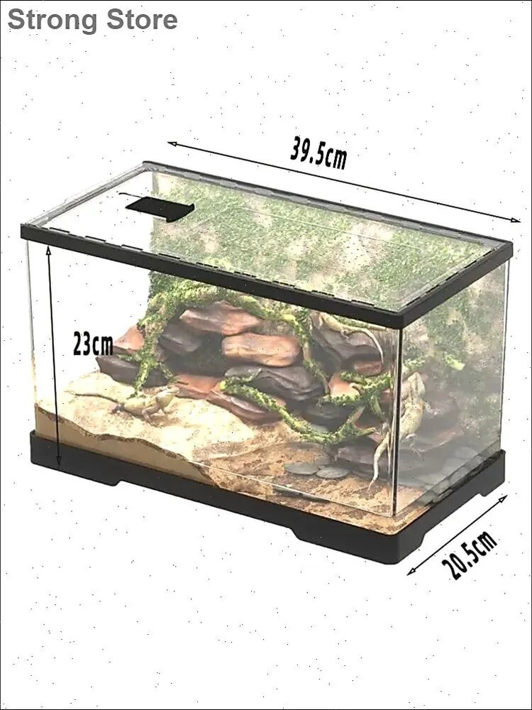 Террариум для рептилий , улиток , паука360 пейзажКонструкция воздухопроницаемых отверстий Luckymmzzz