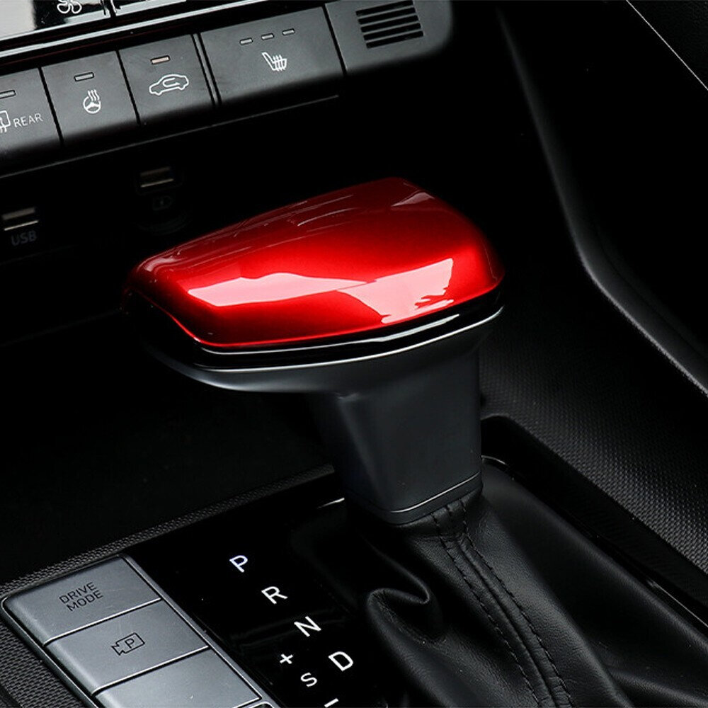 Gloss Red Gear Shift Lever Knob Cover Trim For Hyundai Elantra Tucson Santa Cruz LHD