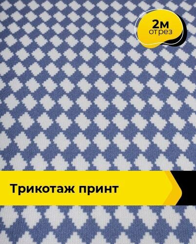 Ткань Трикотаж принт для шитья одежды и рукоделия, отрез 2 м*155 см, цвет мультиколор